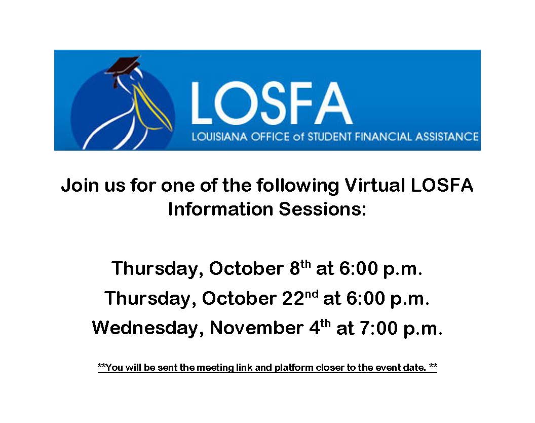 LOSFA Virtual Informational Sessions
